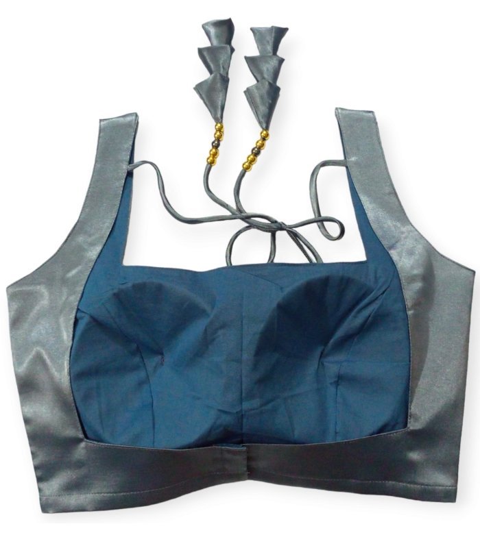 Ash Color Semi Backless Blouse For Women - BM Fashion 1