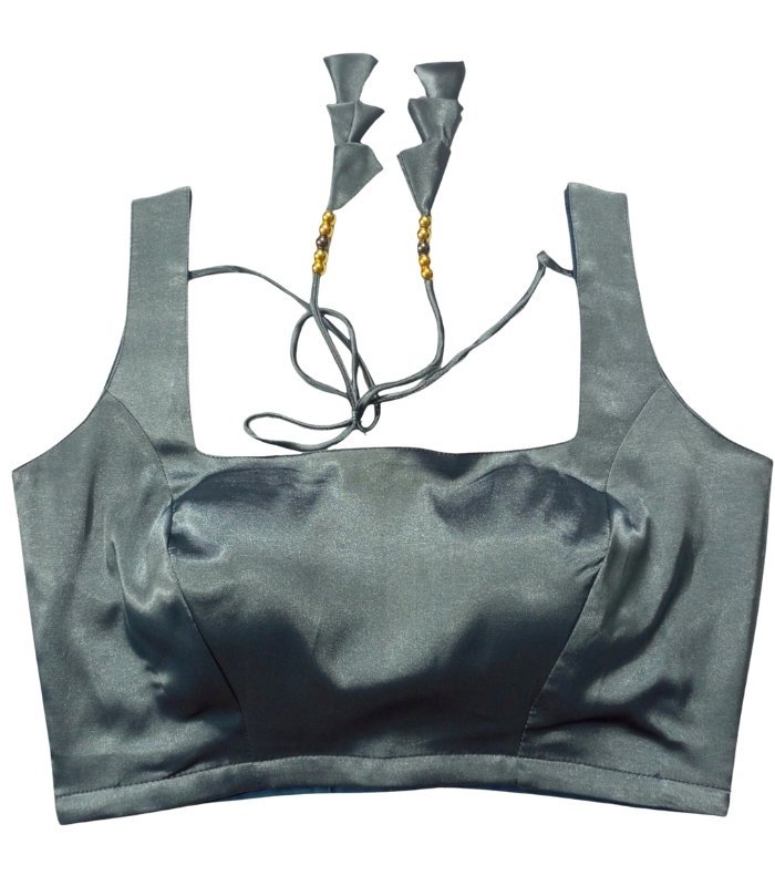 Ash Color Semi Backless Blouse For Women - BM Fashion 1